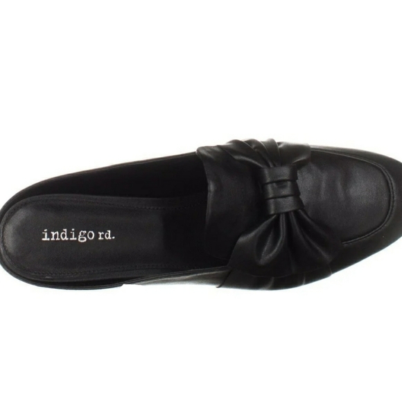indigo road | Shoes | Nib Indigo Road Black Bow Mule Slides Flats ...